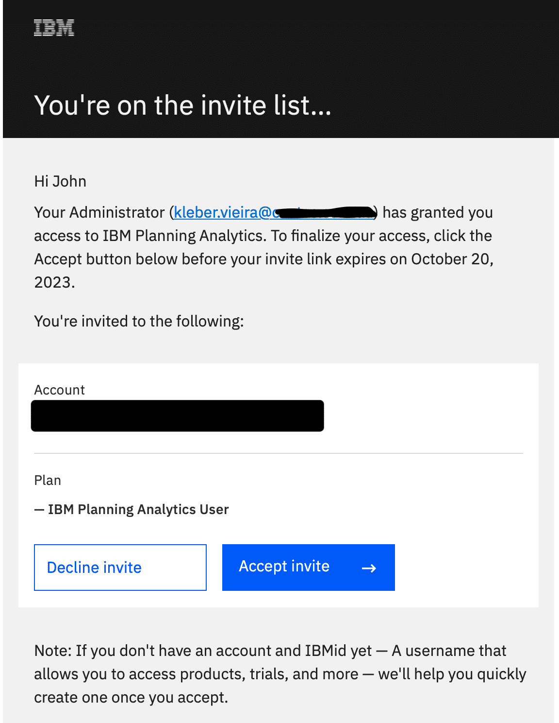 How Users Add their IBM IDs for IBM Planning Analytics Cloud ...