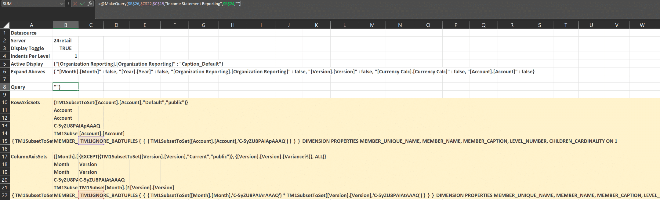 Universal Report Ranges - Exploring TM1