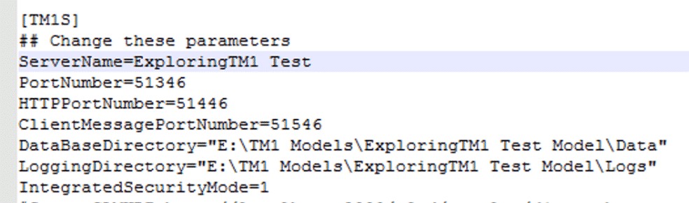 TM1s.cfg & How to Create a TM1 Model - A Best Practice Guide - Exploring TM1